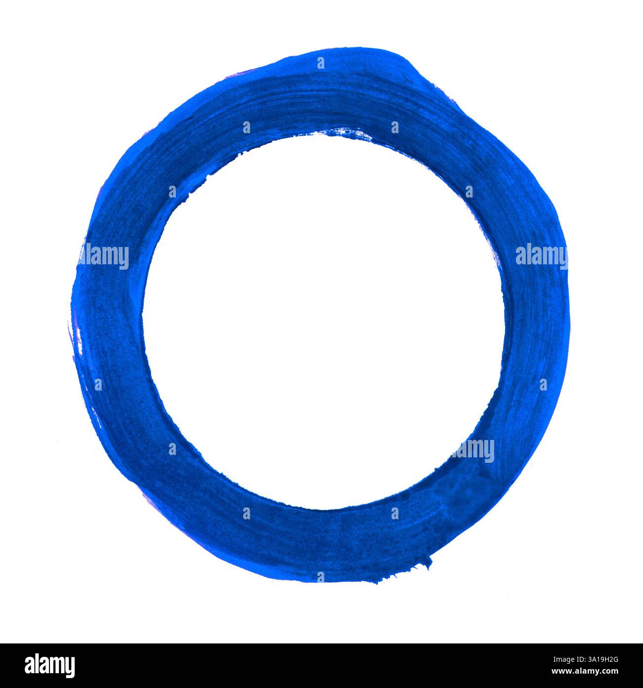 Messy painted isolated circle with blue color Stock Photo - Alamy