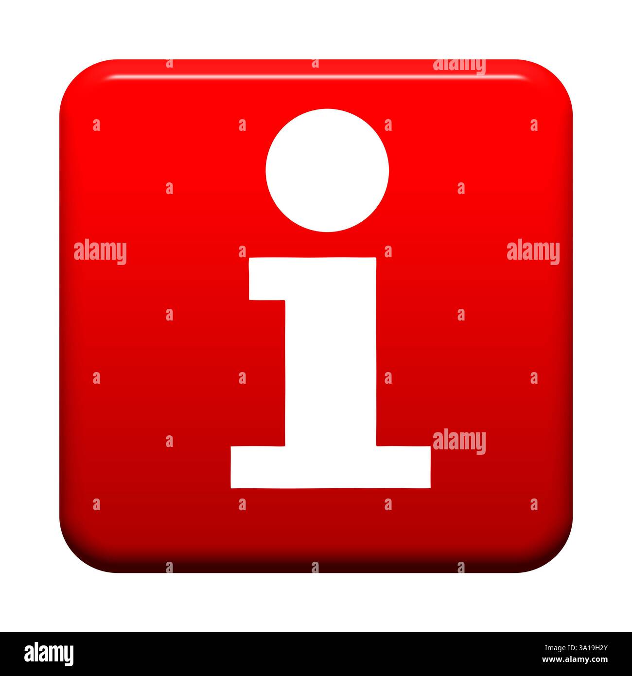 Red isolated button shows info Stock Photo - Alamy