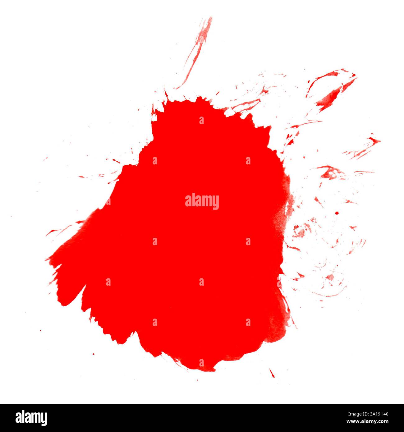 Red paint stain or blood splatter on a white background Stock Photo - Alamy