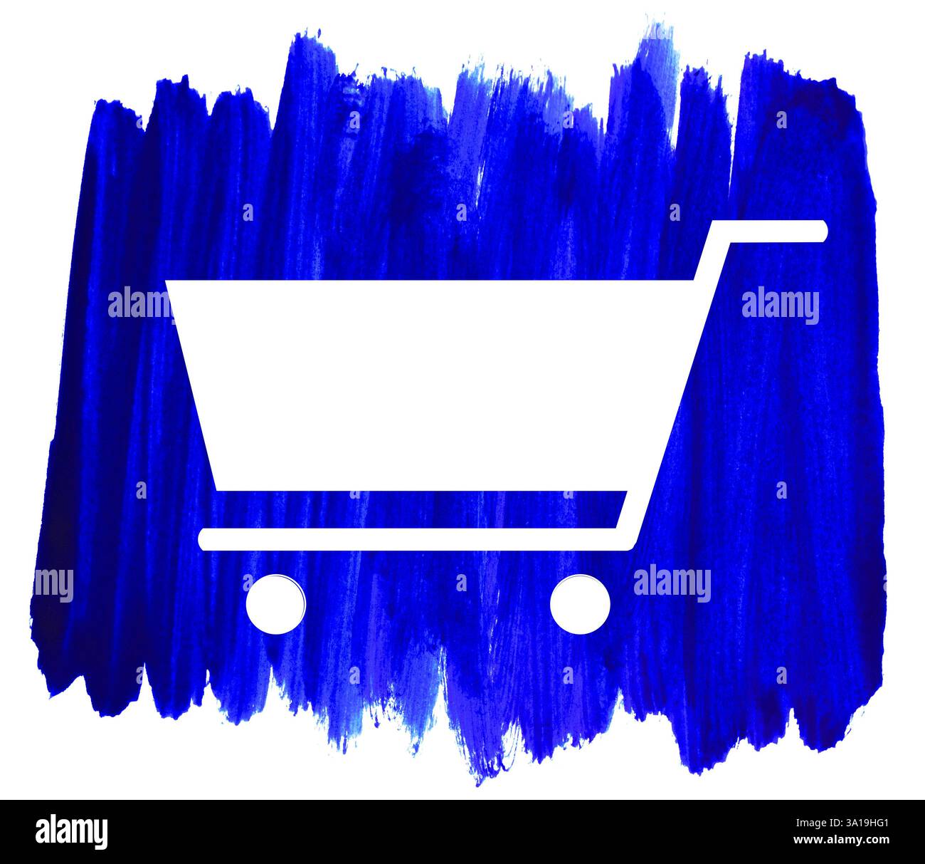 Messy blue color area with shopping cart symbol for online store, store ...