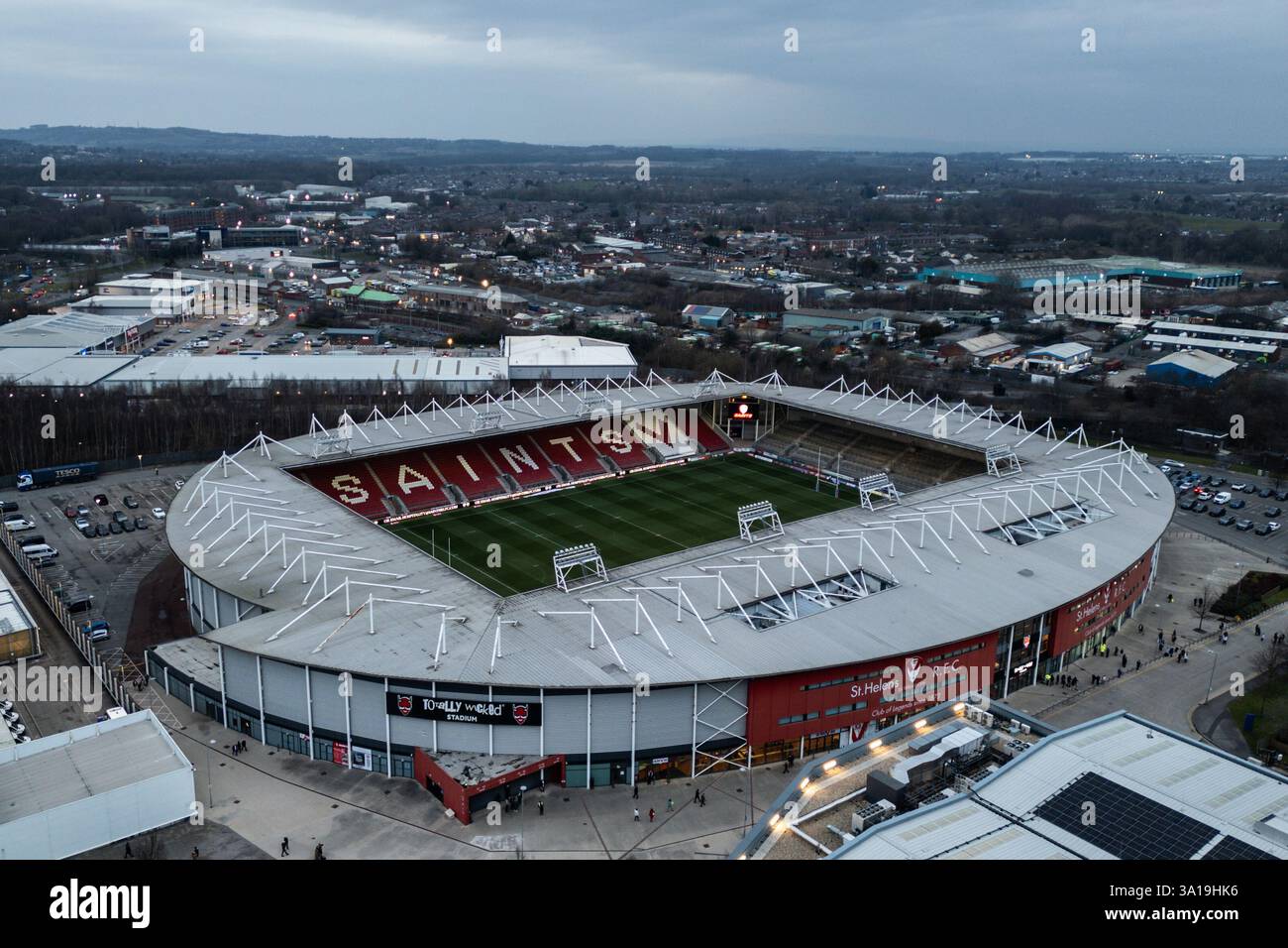 An aerial view of the Totally Wicked Stadium, home of St Helens ahead ...