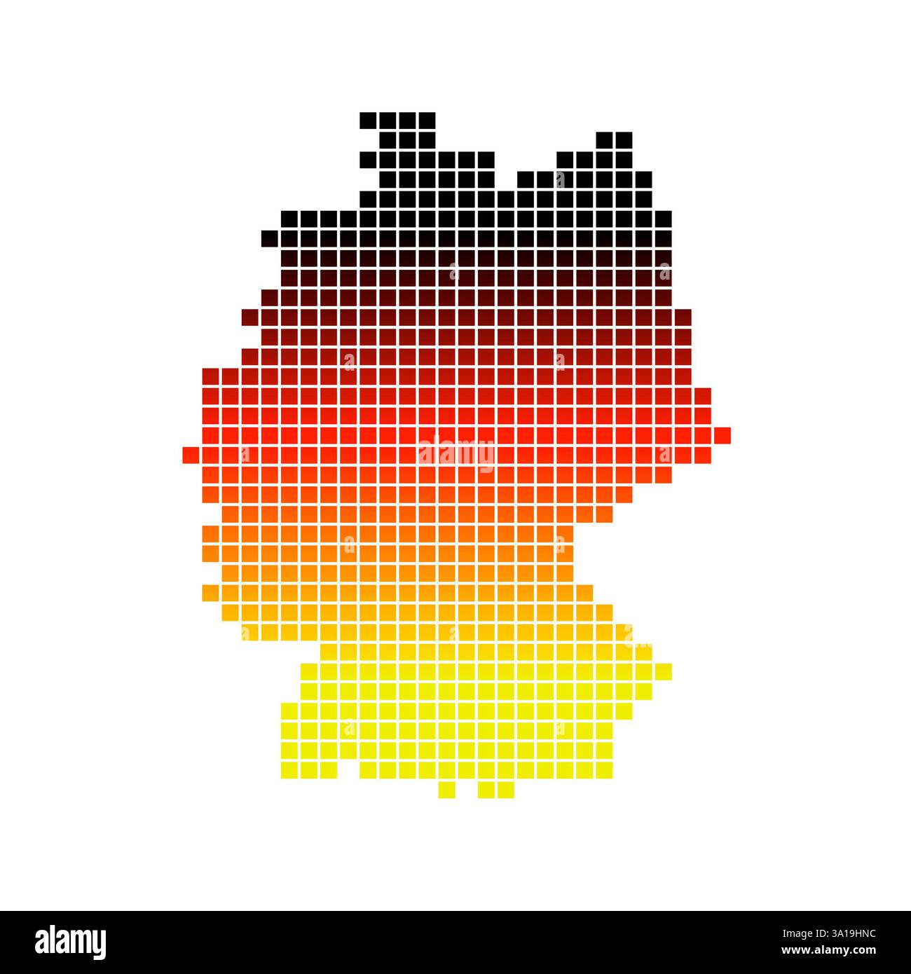 Simplified map of Germany from dots in black red gold Stock Photo - Alamy