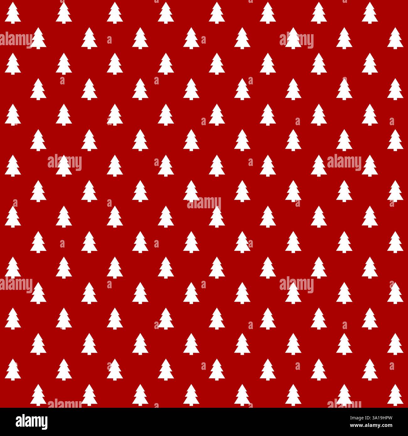 Red background with seamless white fir trees Stock Photo - Alamy