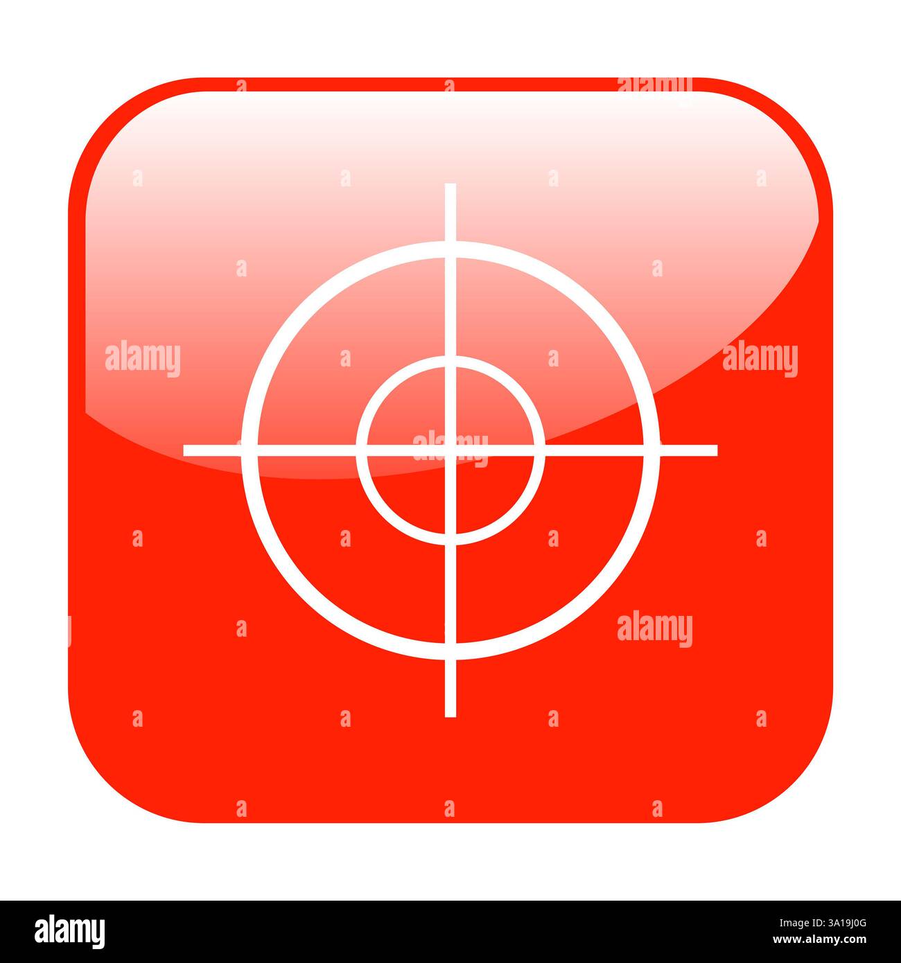 Shiny red button shows crosshair symbol hi-res stock photography and ...