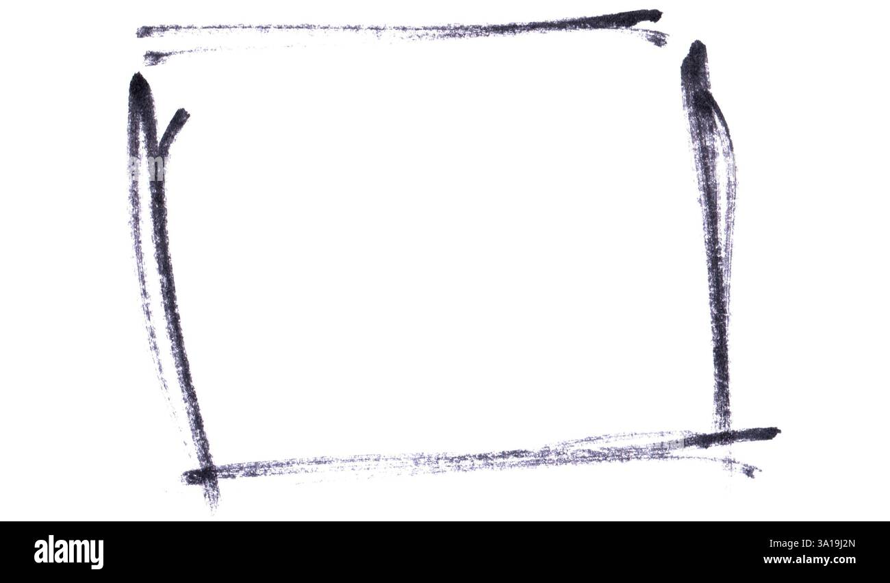 Very messy rectangular border painted with a felt tip pen hi-res stock ...