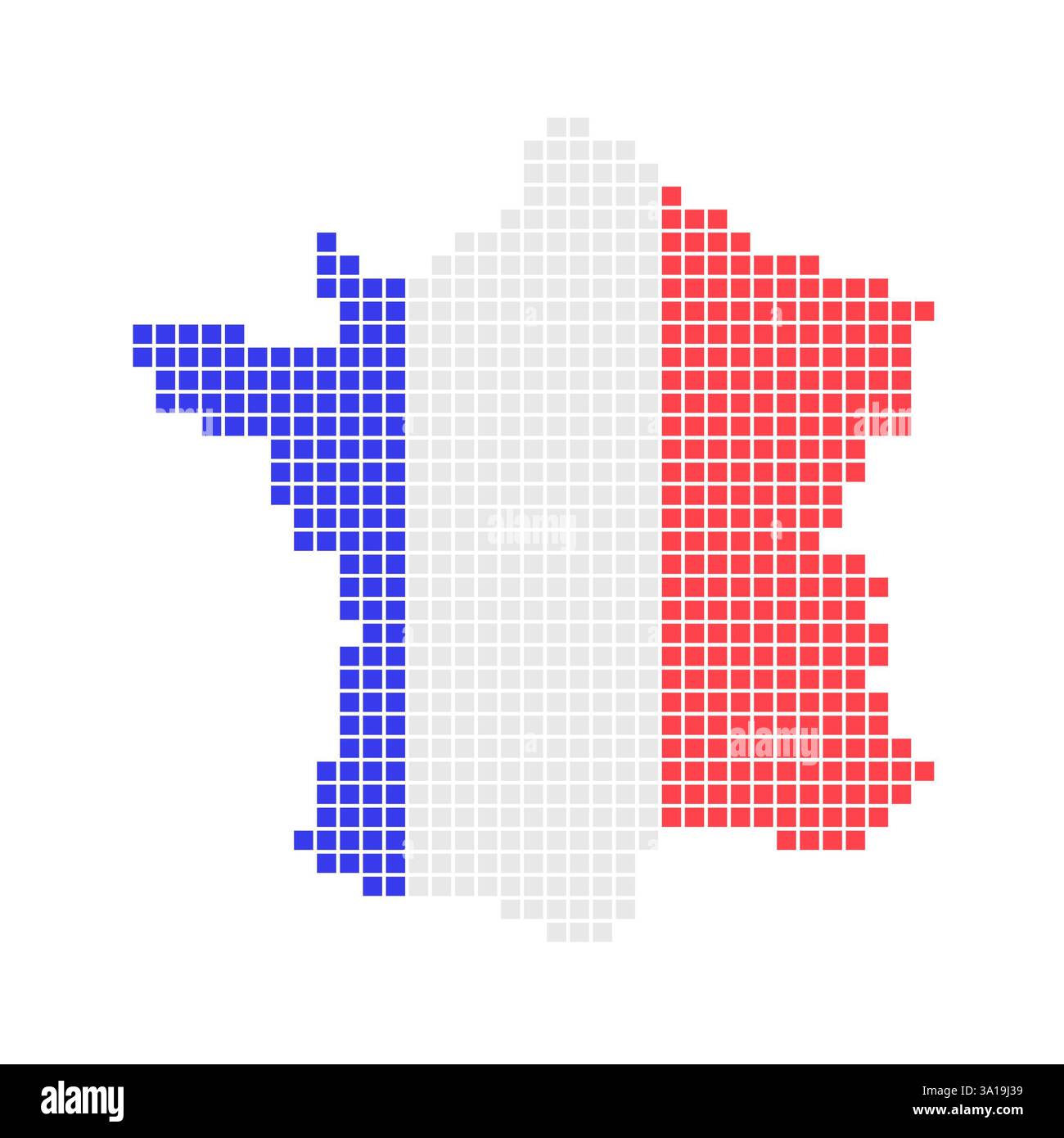 Map of france made of pixels in blue hi-res stock photography and ...
