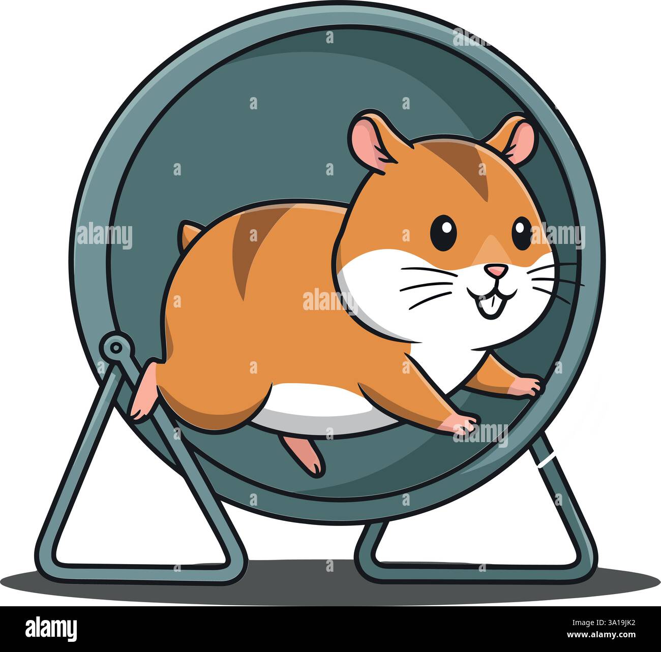 The hamster speeds up on the wheel in the second frame Stock Vector ...