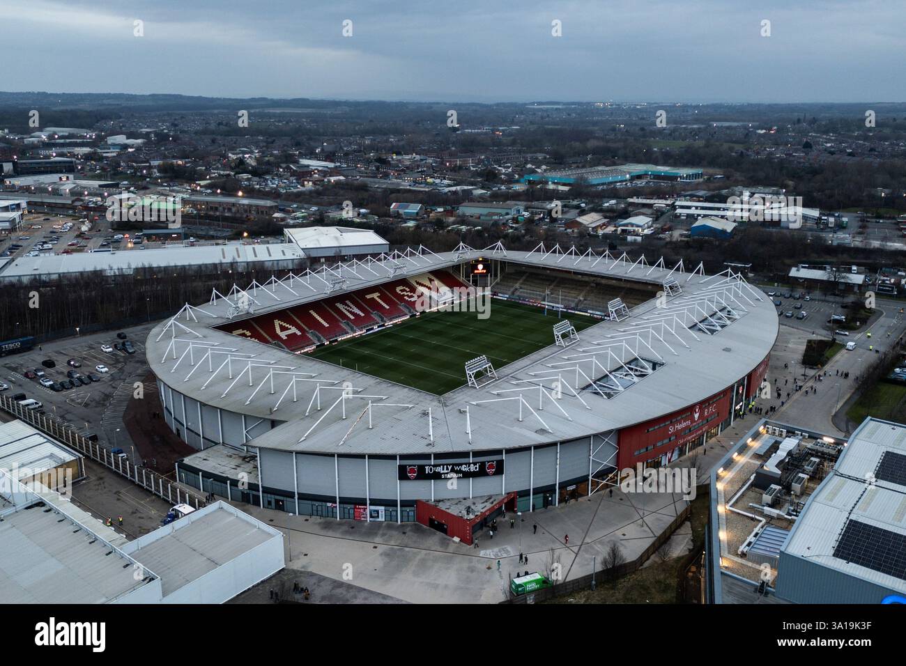 St Helens, UK. 07th Mar, 2025. An aerial view of the Totally Wicked ...