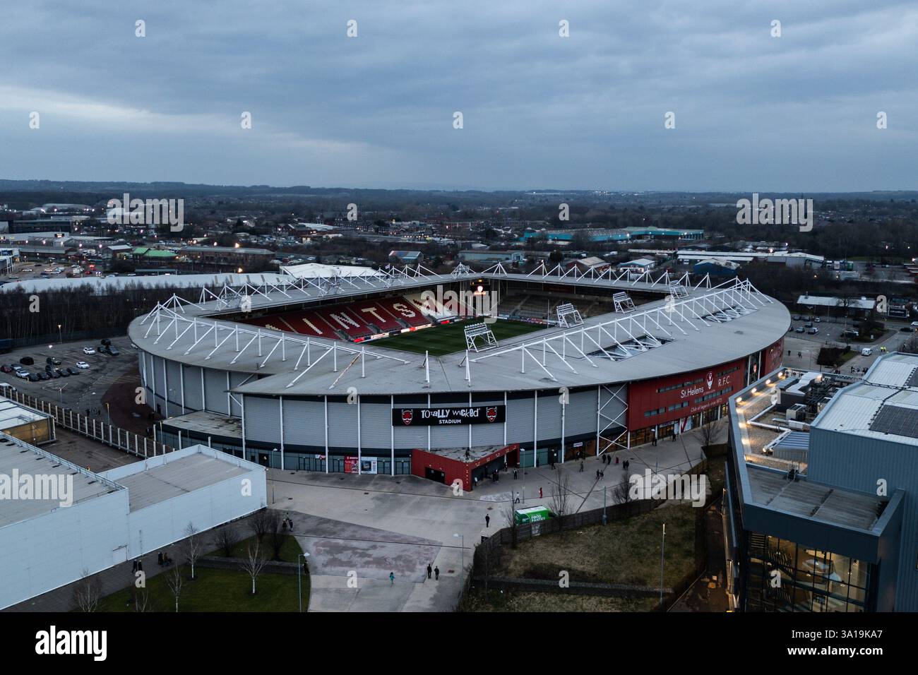 St Helens, UK. 07th Mar, 2025. An aerial view of the Totally Wicked ...