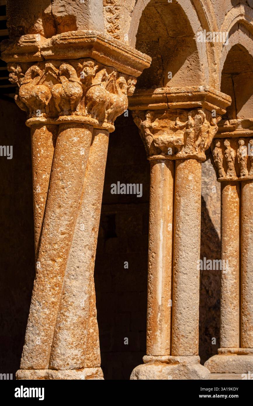 Column with twisted shafts, porticoed gallery, Church of San Pedro ...