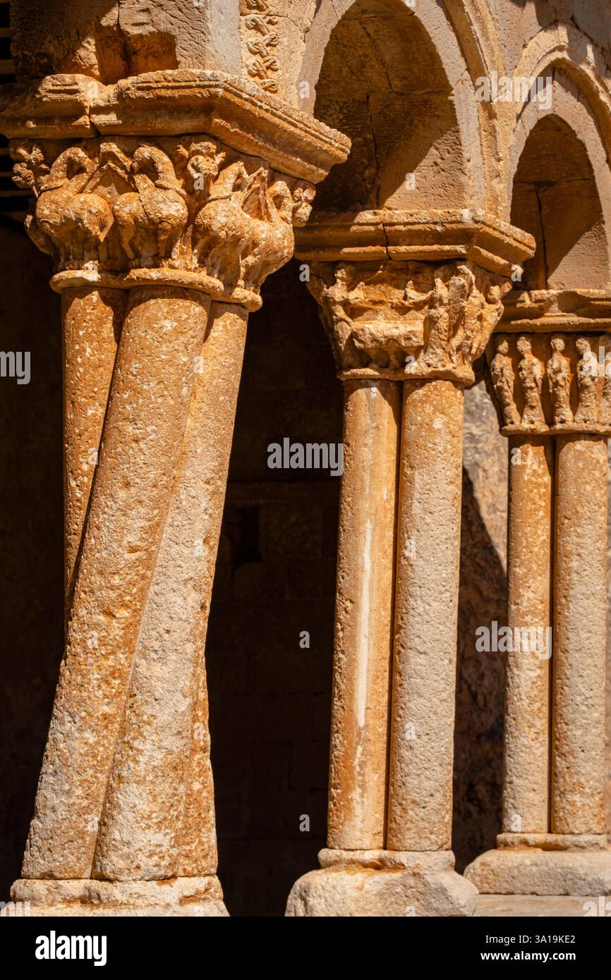 Column with twisted shafts, porticoed gallery, Church of San Pedro ...