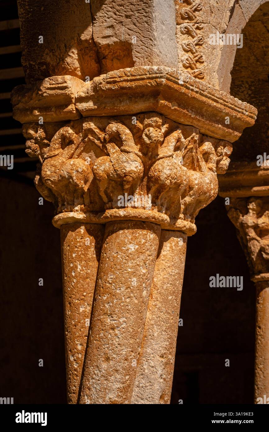 Column with twisted shafts, porticoed gallery, Church of San Pedro ...