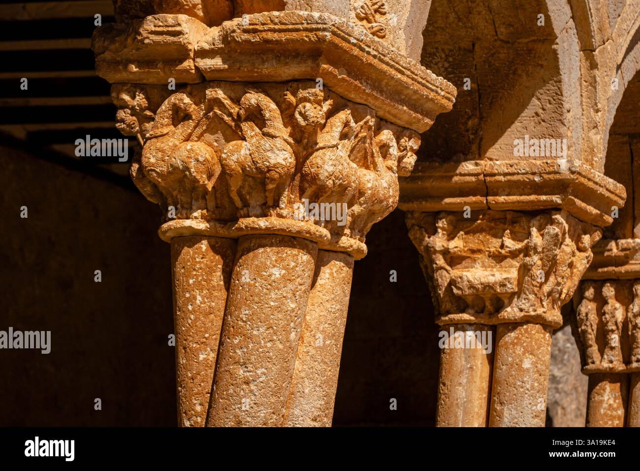 Column with twisted shafts, porticoed gallery, Church of San Pedro ...