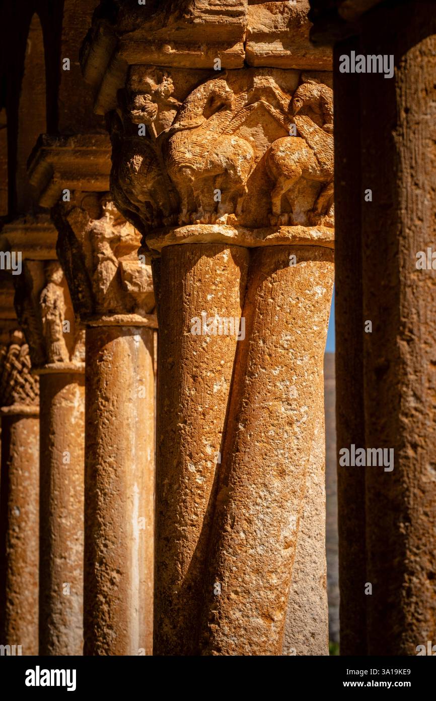 Column with twisted shafts, porticoed gallery, Church of San Pedro ...