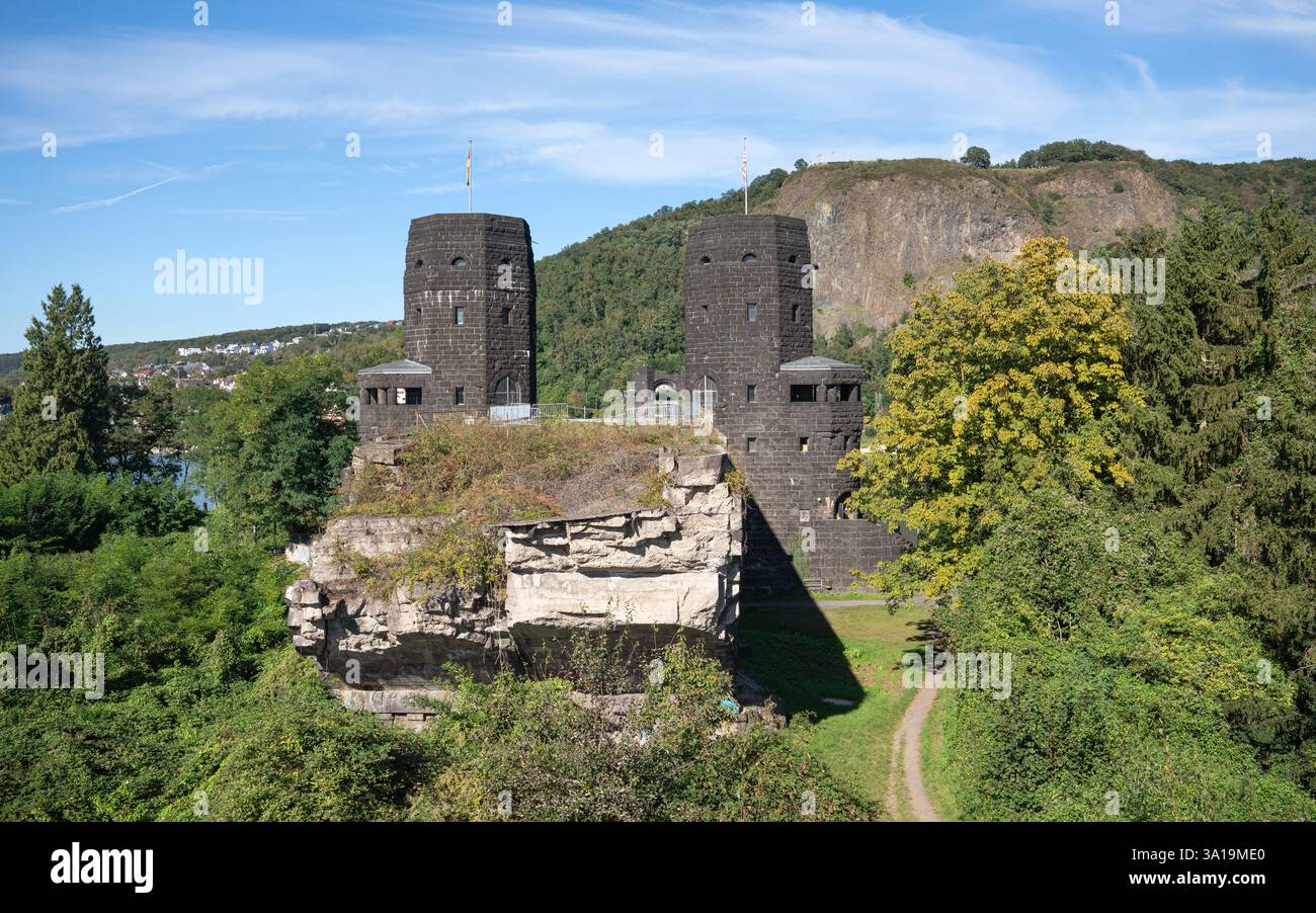 Panoramic image of ruin of the Remagen bridge, second world war ...