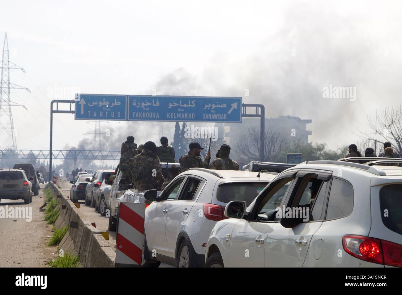 Latakia, Syria. 7th Mar, 2025. Syrian security forces are seen on the ...