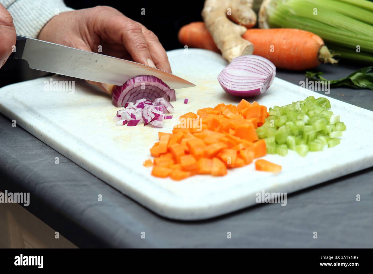 Mise en place, important for good cuisine Stock Photo - Alamy
