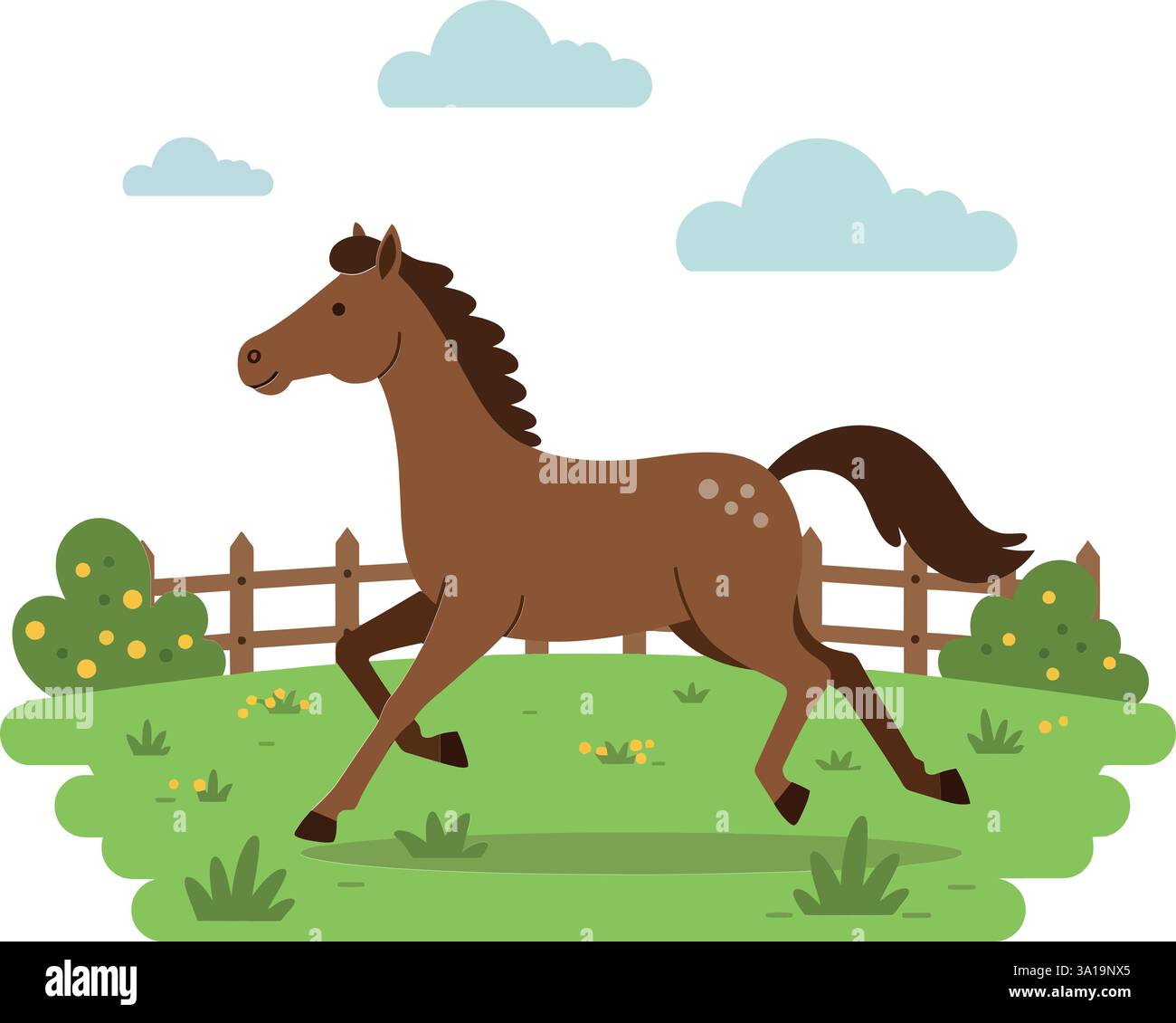 The horse transitions from standing to running position Stock Vector ...