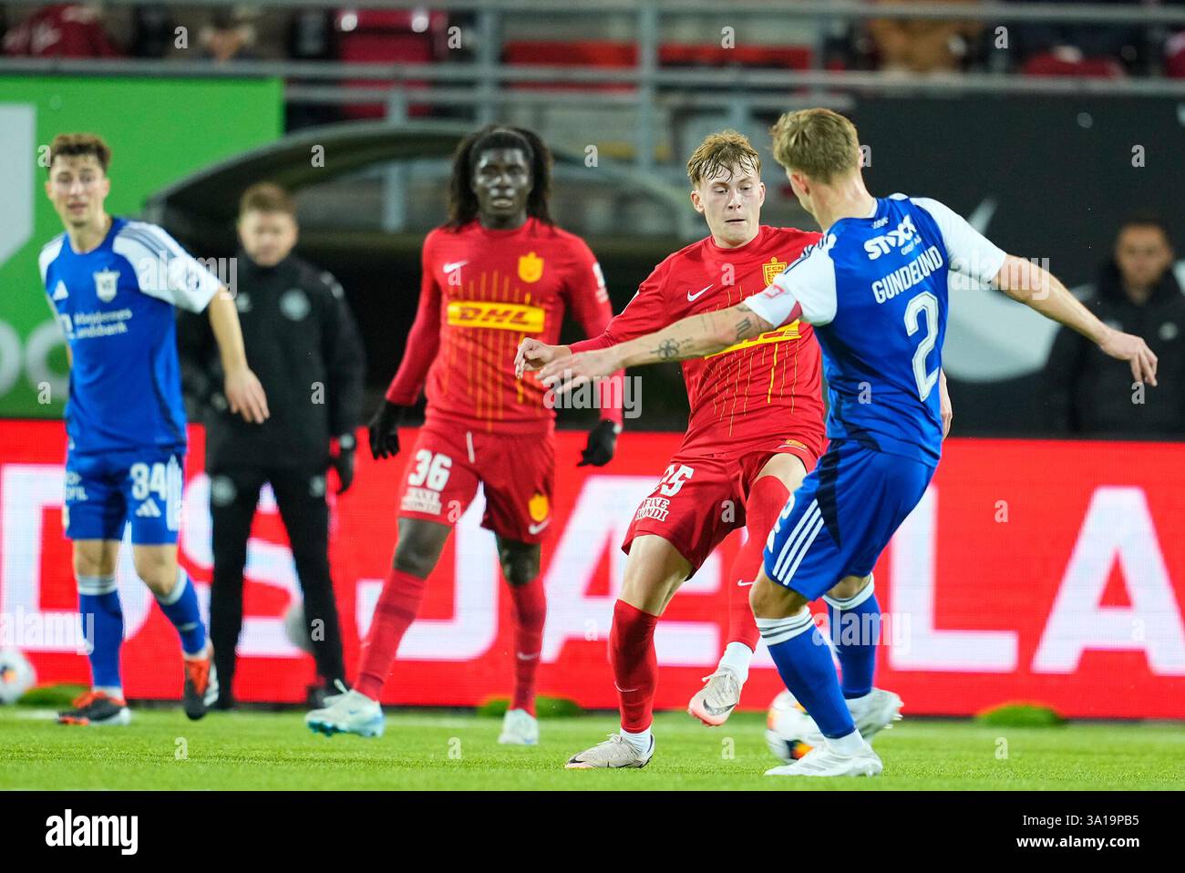 Farum, Denmark. 07th Mar, 2025. Superligakampen mellem FC Nordsjaelland ...