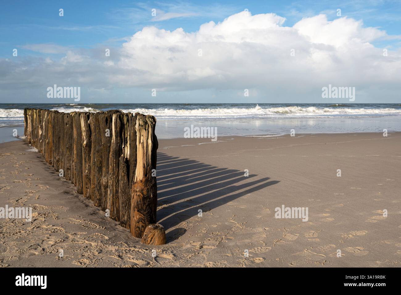 Panoramic image of the landscape along beach of Sylt, North Frisia ...
