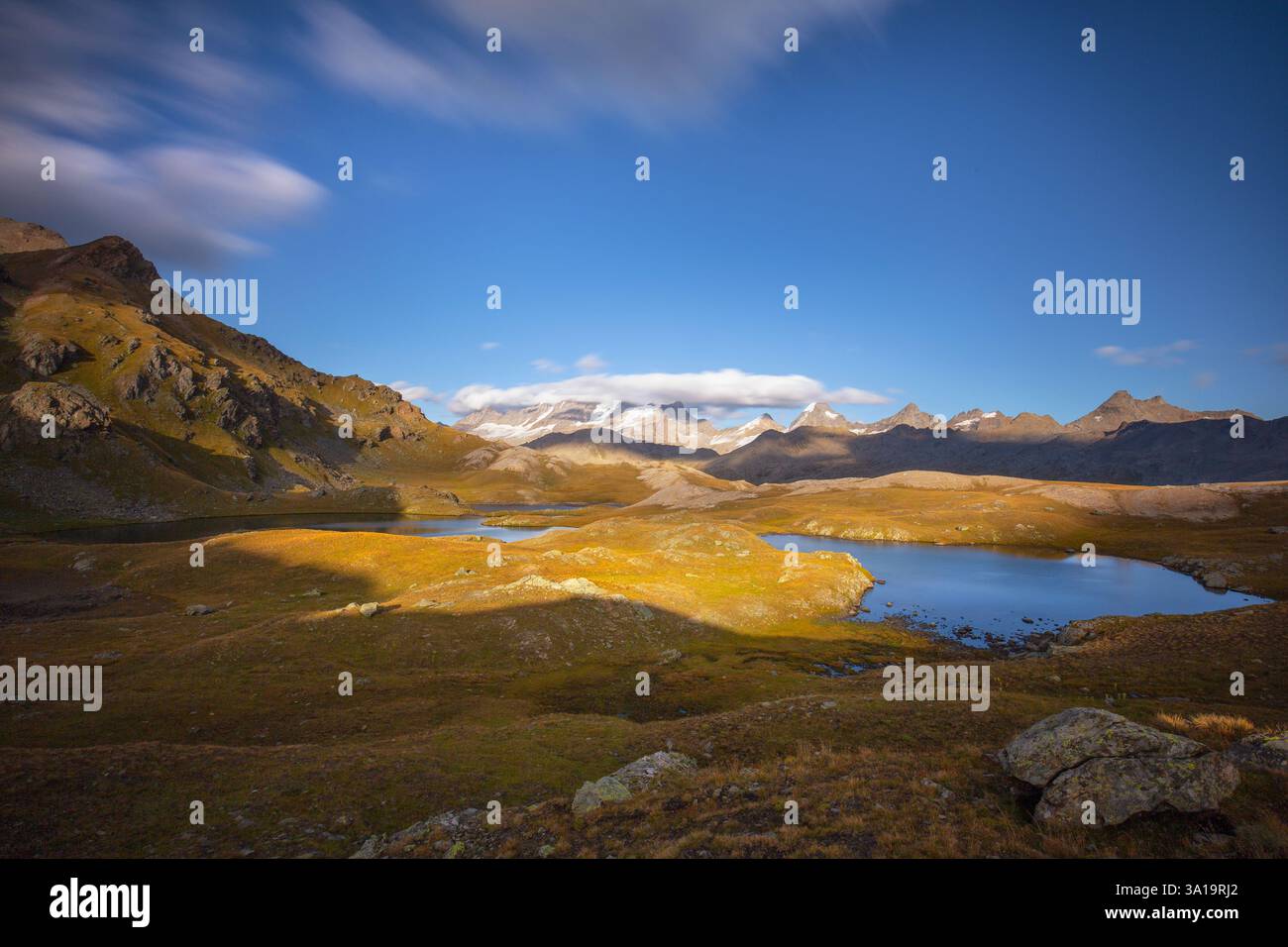 Italy Valle D'Aosta Lake Tre Becchi - Gran Paradiso - Becca di Moncorvè ...