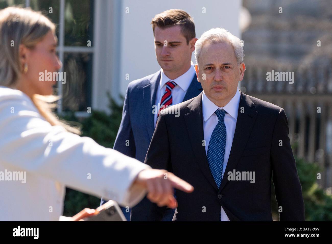 White House AI and crypto czar David Sacks arrives to speak with reporters at the White House ...