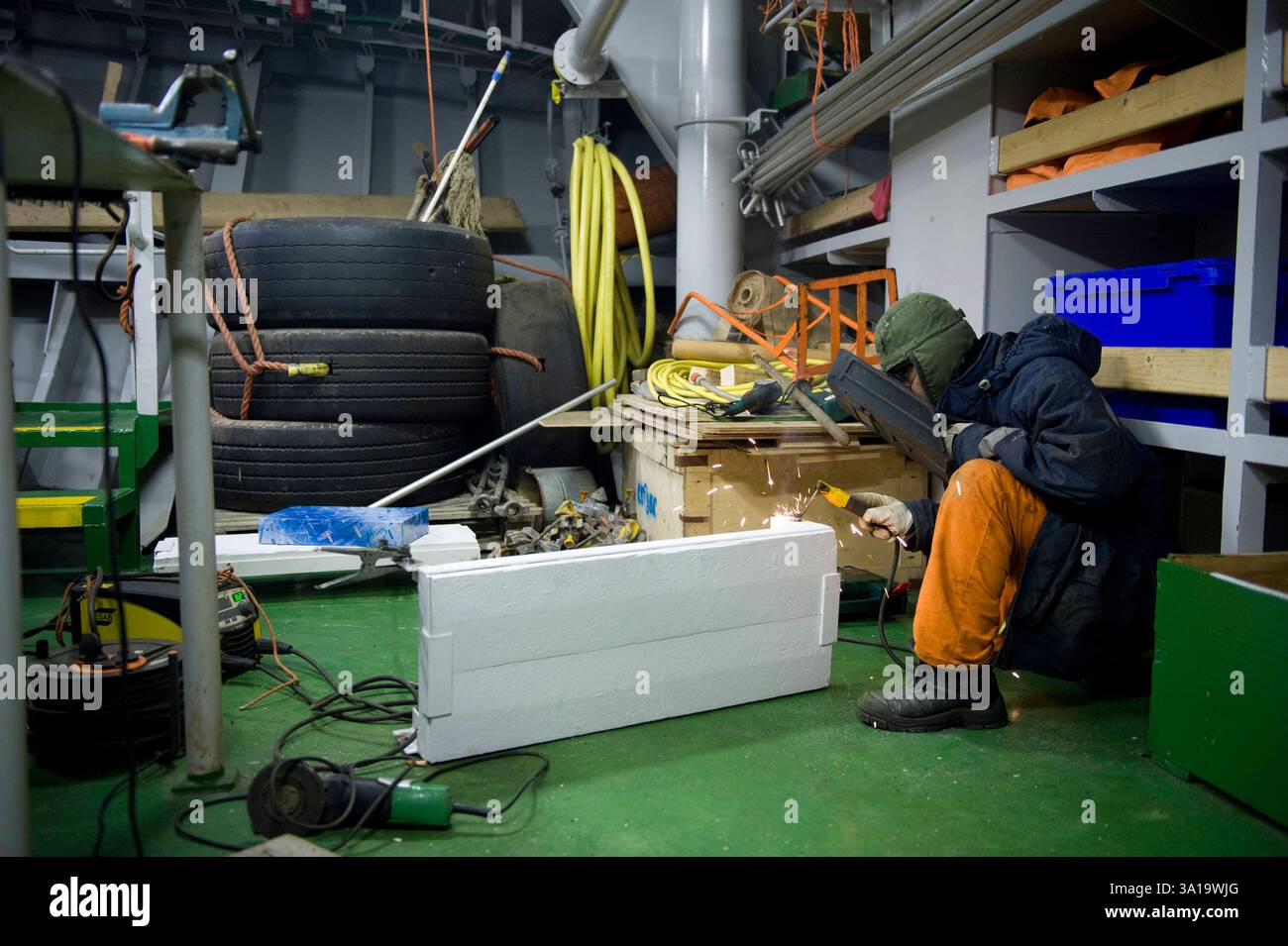 Able Seaman / Seafareer doing Maintenance. Asian Seafarer / Able Seaman ...