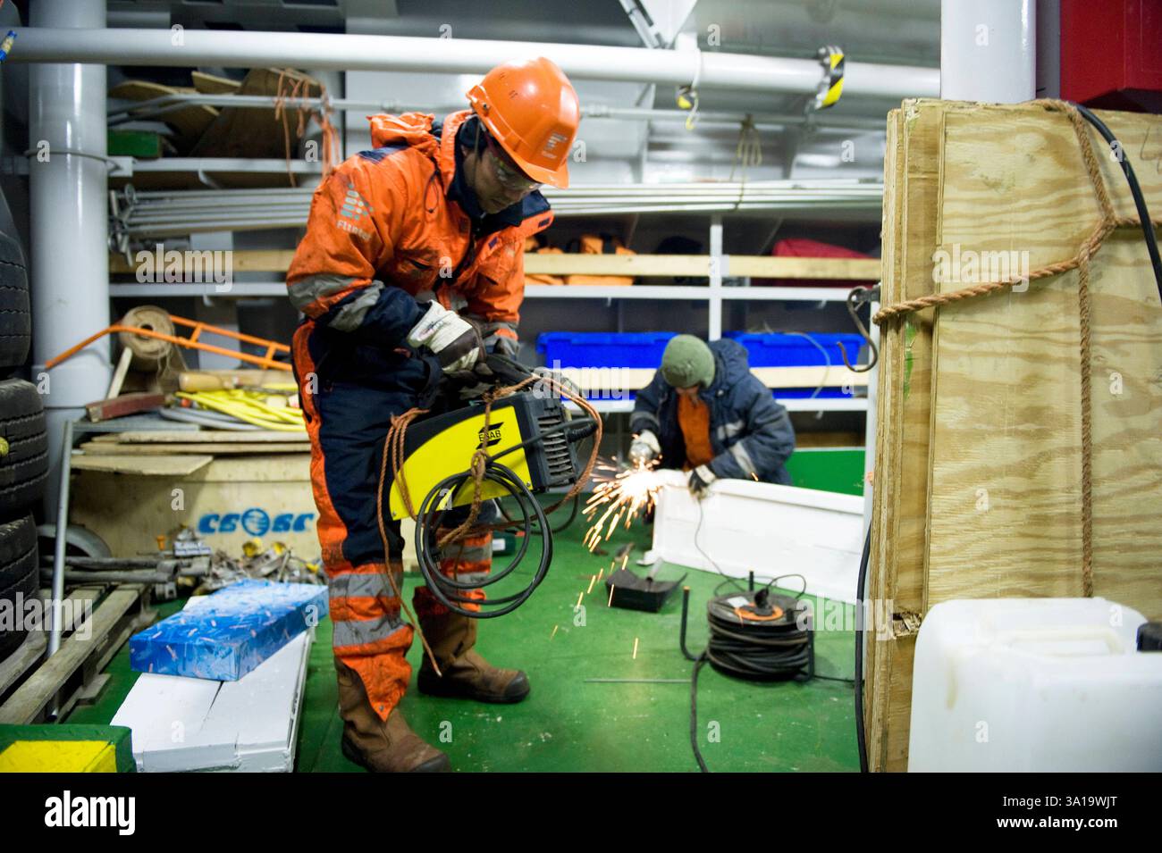 Able Seaman / Seafareer doing Maintenance. Asian Seafarer / Able Seaman ...