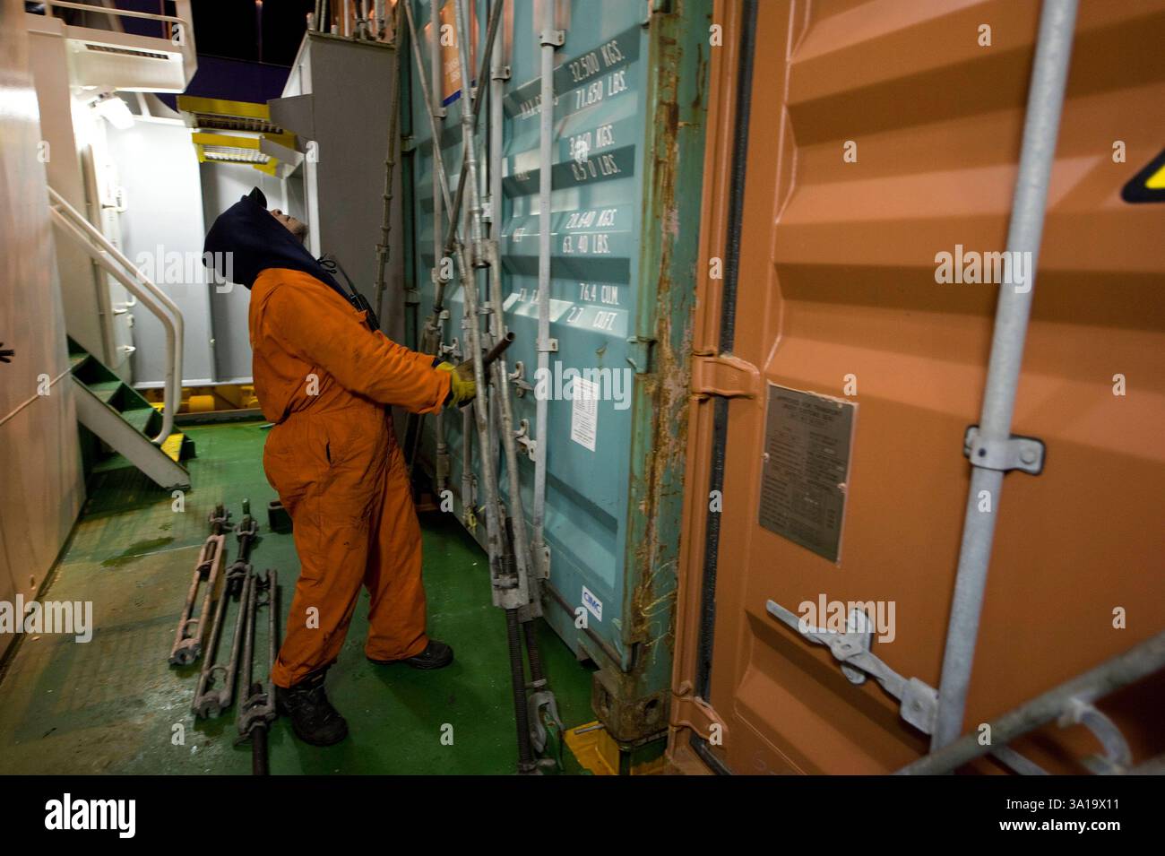 Seafarer / Able Seaman Securing Containers. A Philipinian Seafarer ...