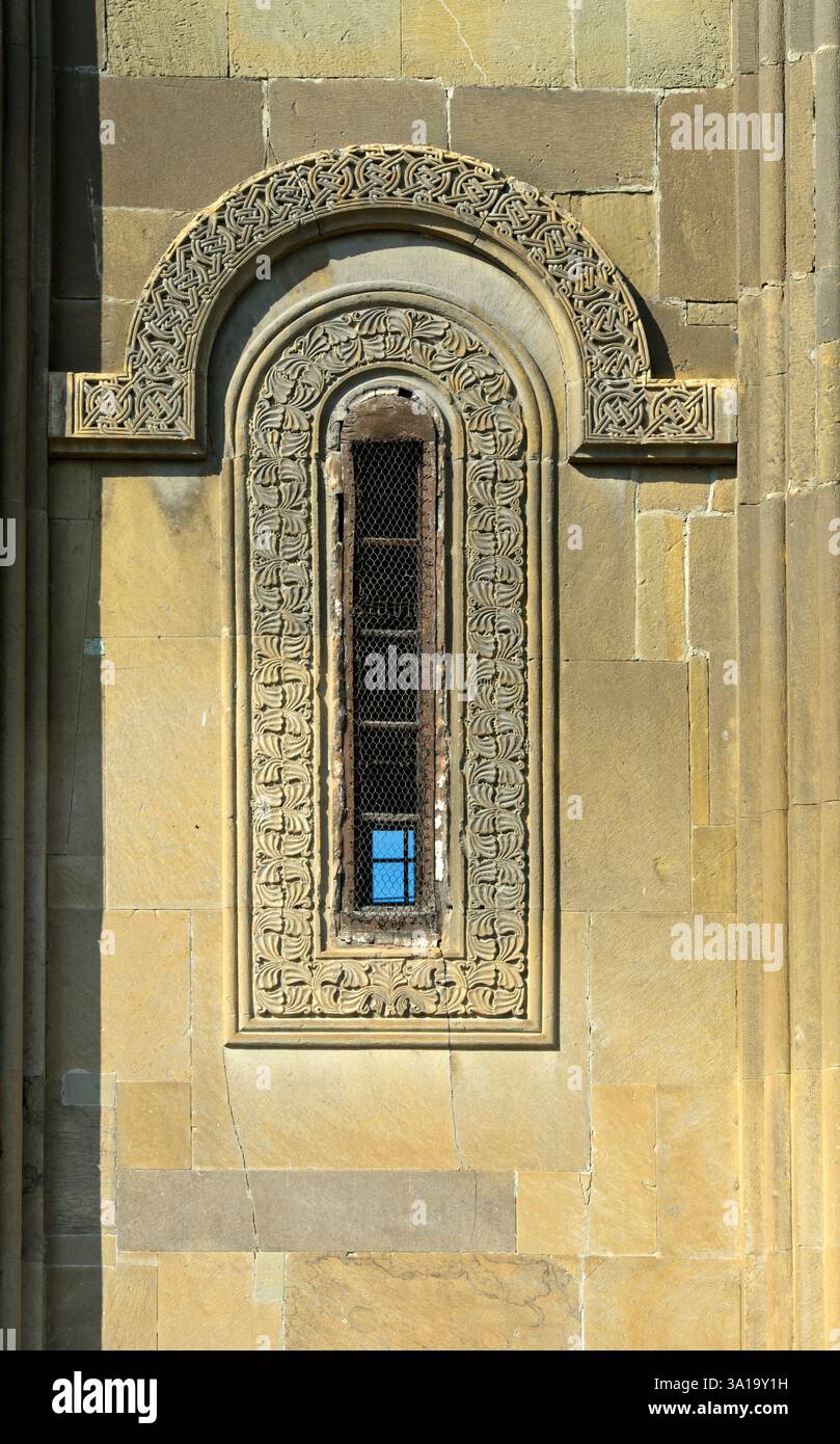 Cross-domed Samtavro Transfiguration Church, window on the east side ...