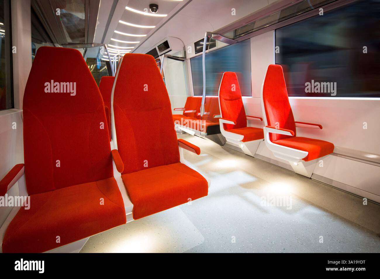Interior of train mockup Stock Photo - Alamy