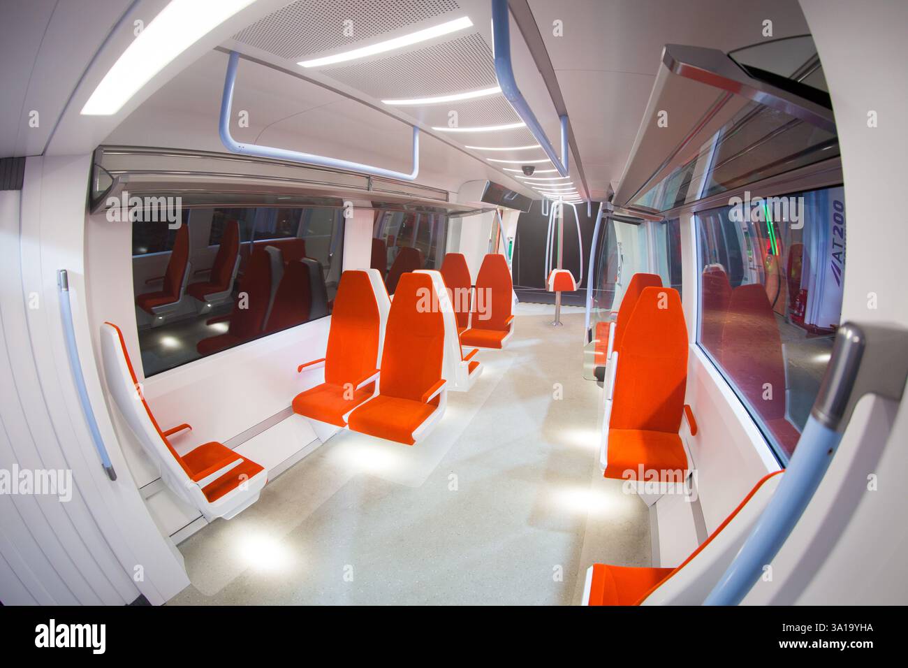 Interior of train mockup Stock Photo - Alamy