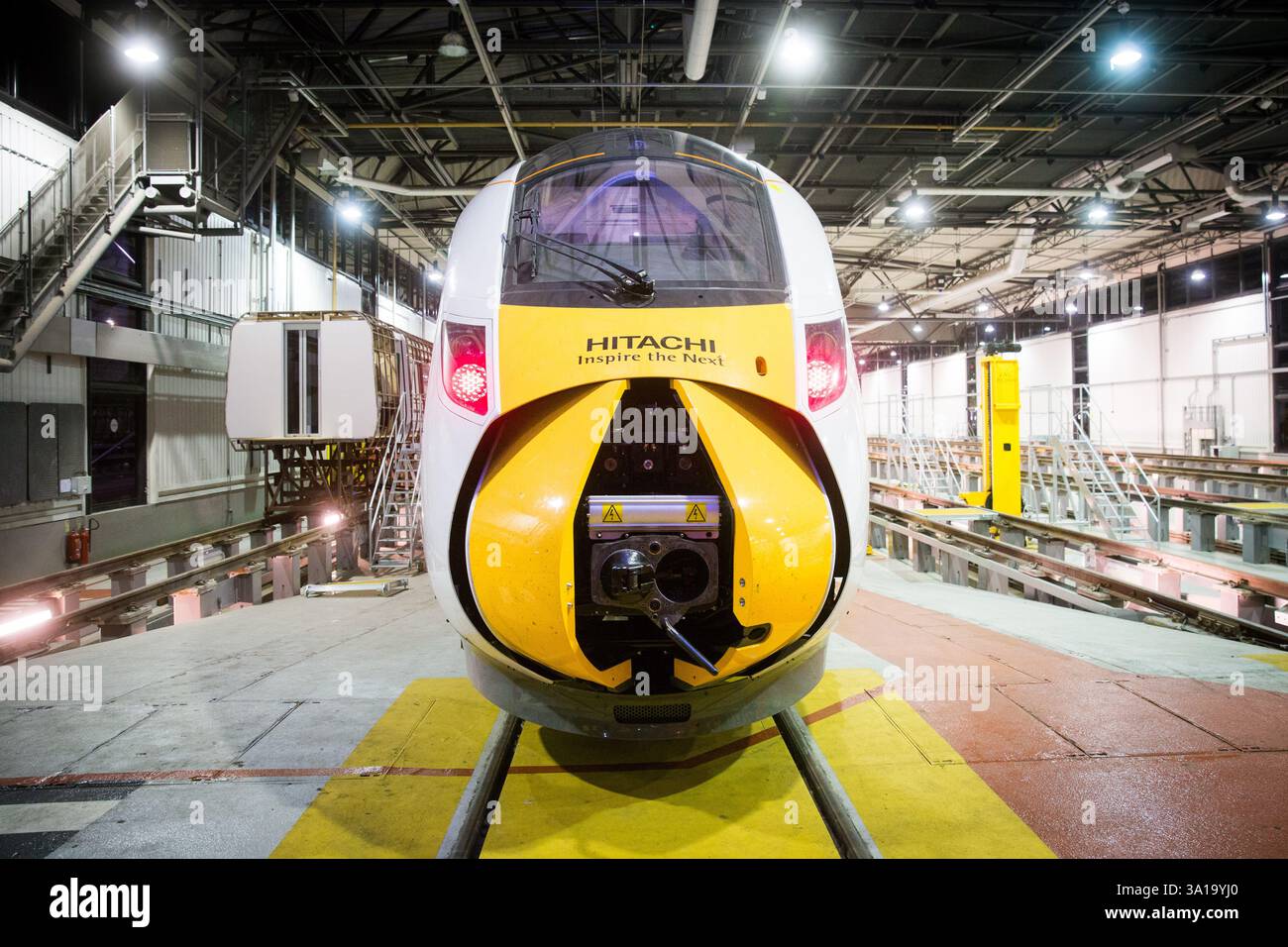 Hitachi train maintenance depot Stock Photo - Alamy