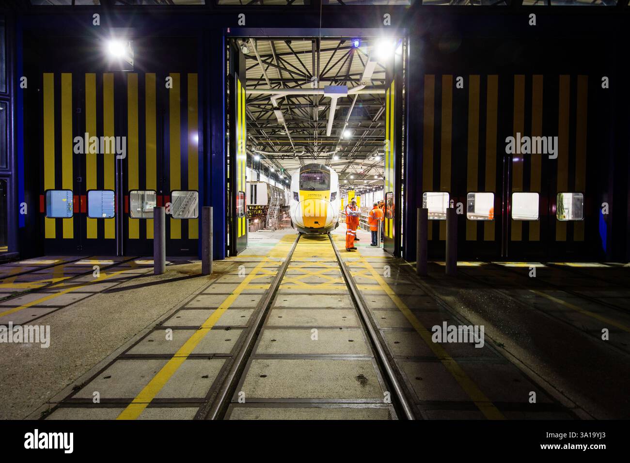 Hitachi train maintenance depot Stock Photo - Alamy
