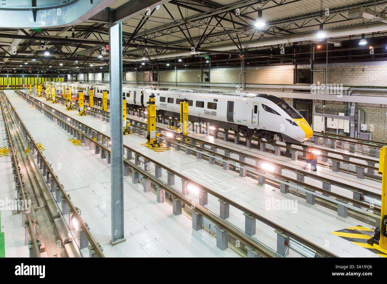 Hitachi train maintenance depot Stock Photo - Alamy