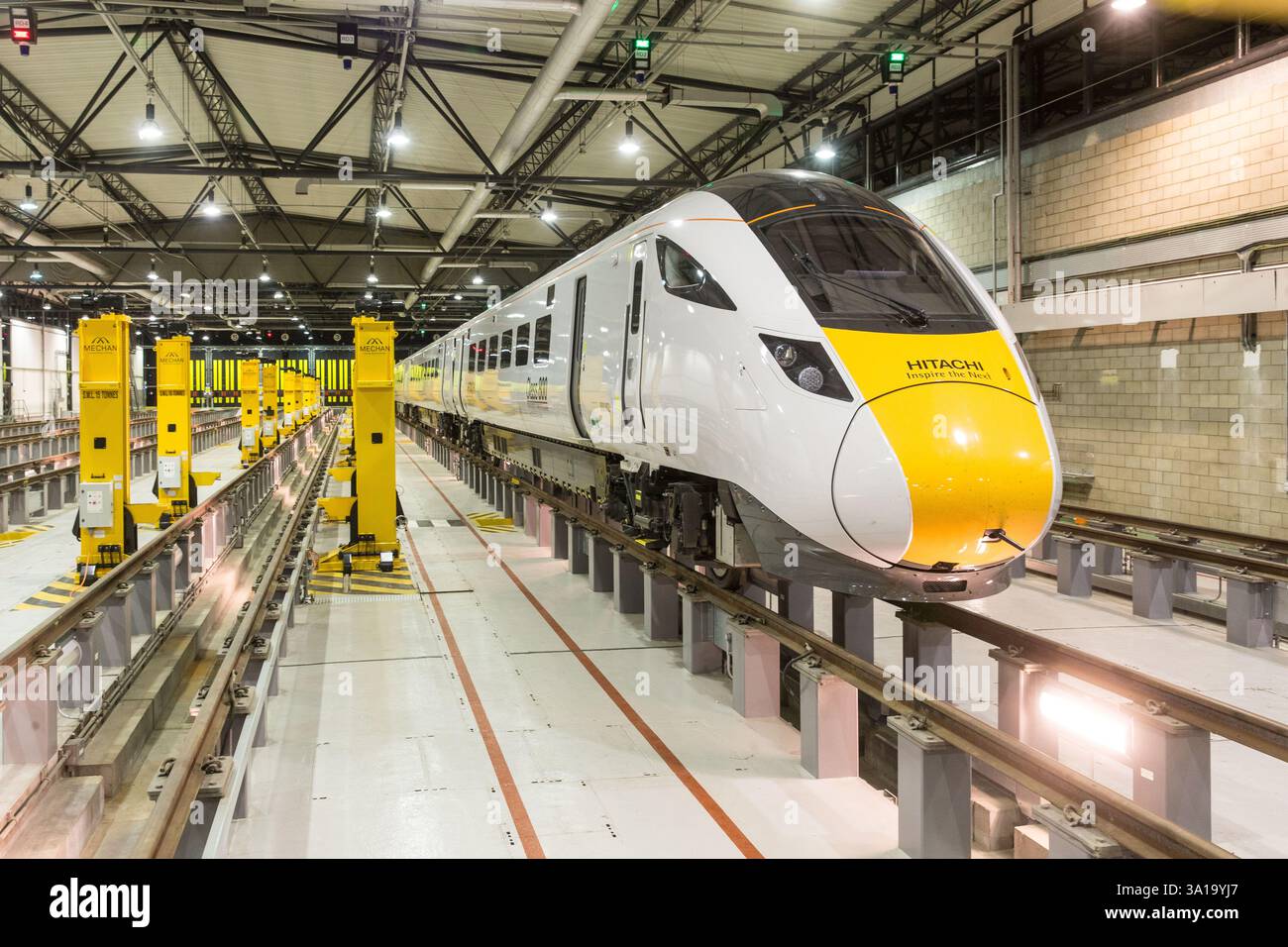 Hitachi train maintenance depot Stock Photo - Alamy