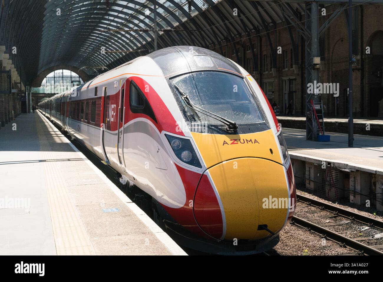 LNER launches Hitachi Azuma trainsets at King's Cross Stock Photo - Alamy