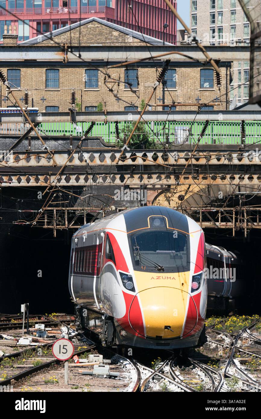 LNER launches Hitachi Azuma trainsets at King's Cross Stock Photo - Alamy