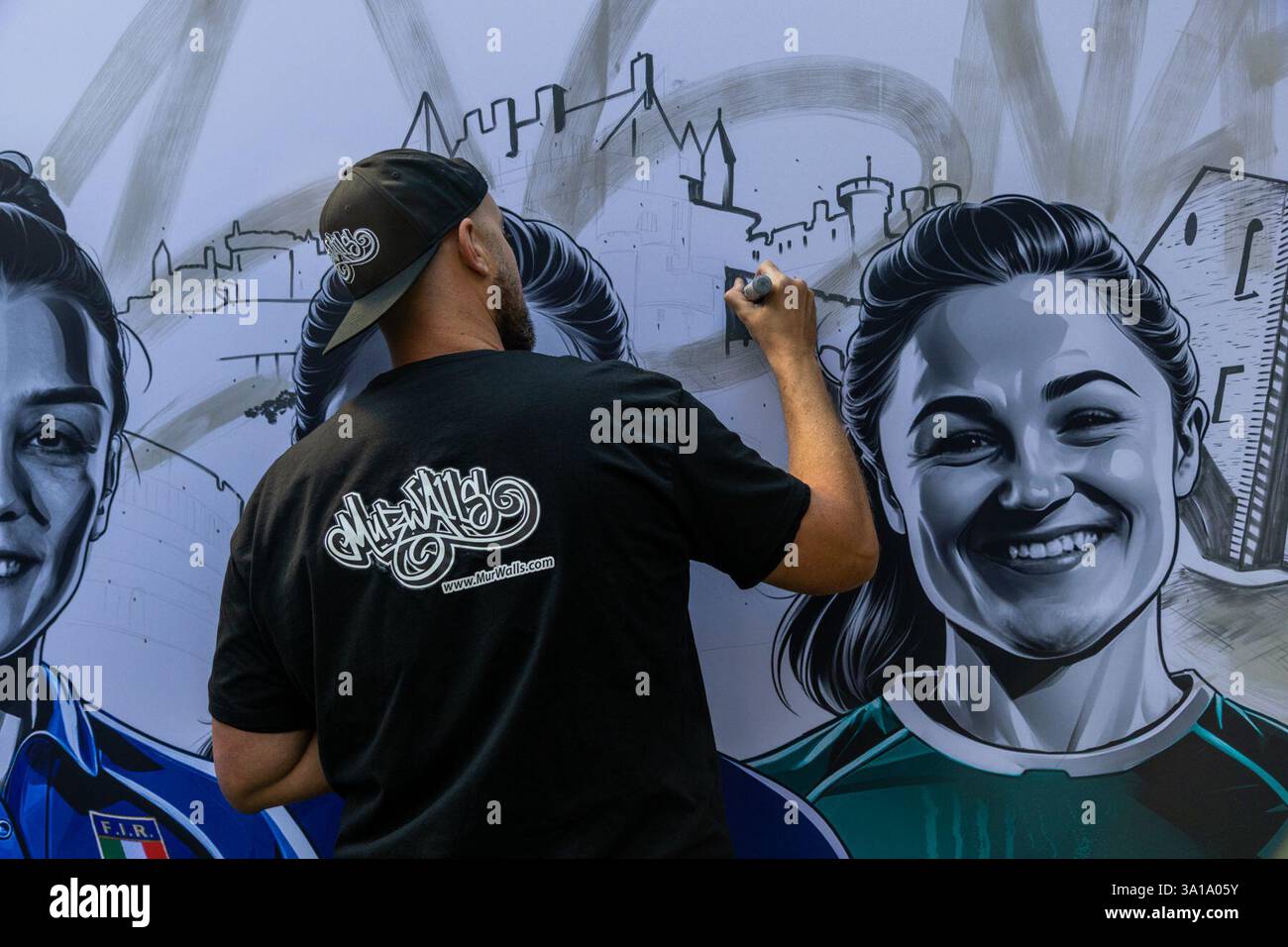 London, UK. 7th Mar, 2025. Live mural artwork by Kris of MurWalls at ...