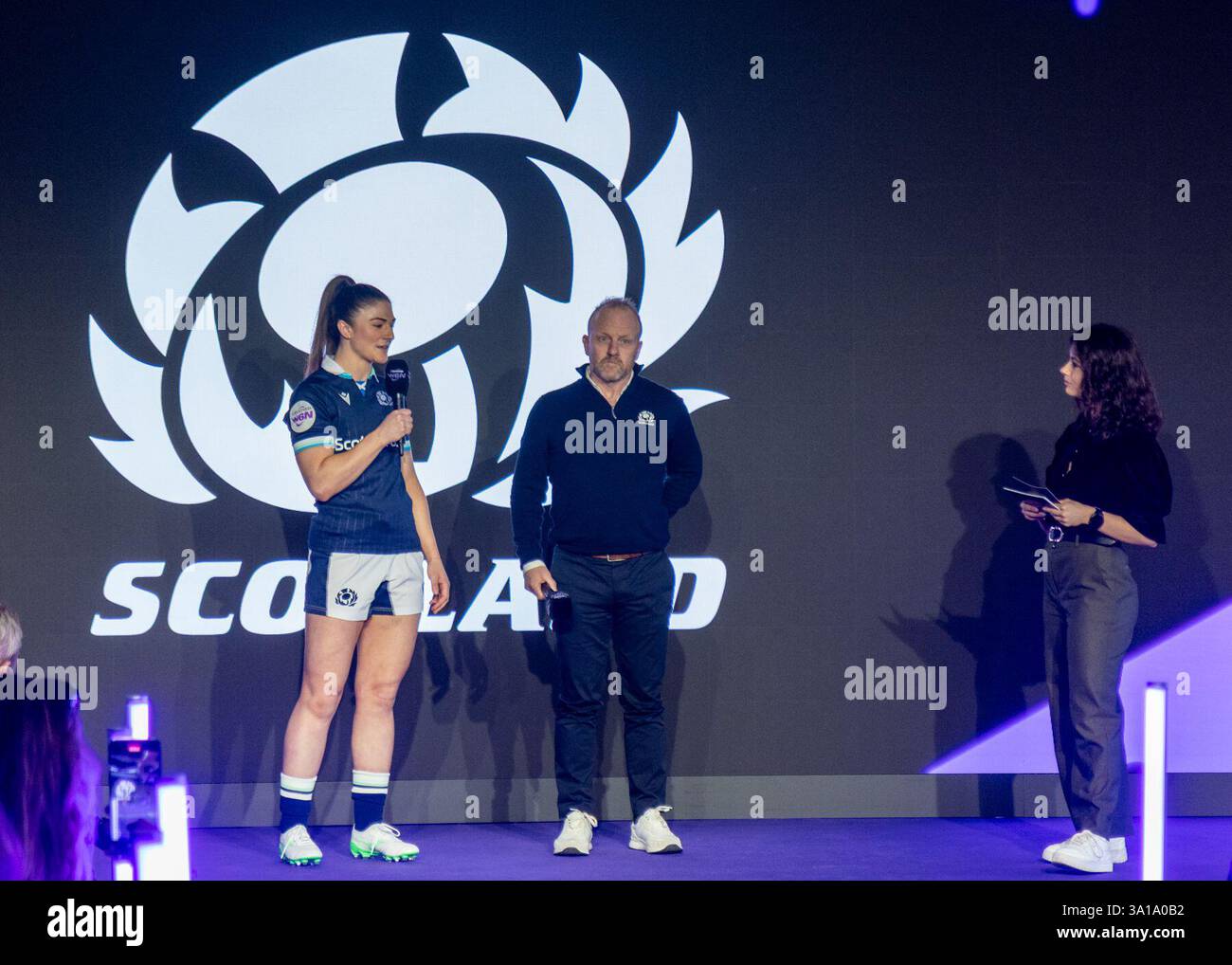 London, UK. 7th Mar, 2025. Rachel Malcolm & Bryan Easson (Scotland SRU ...