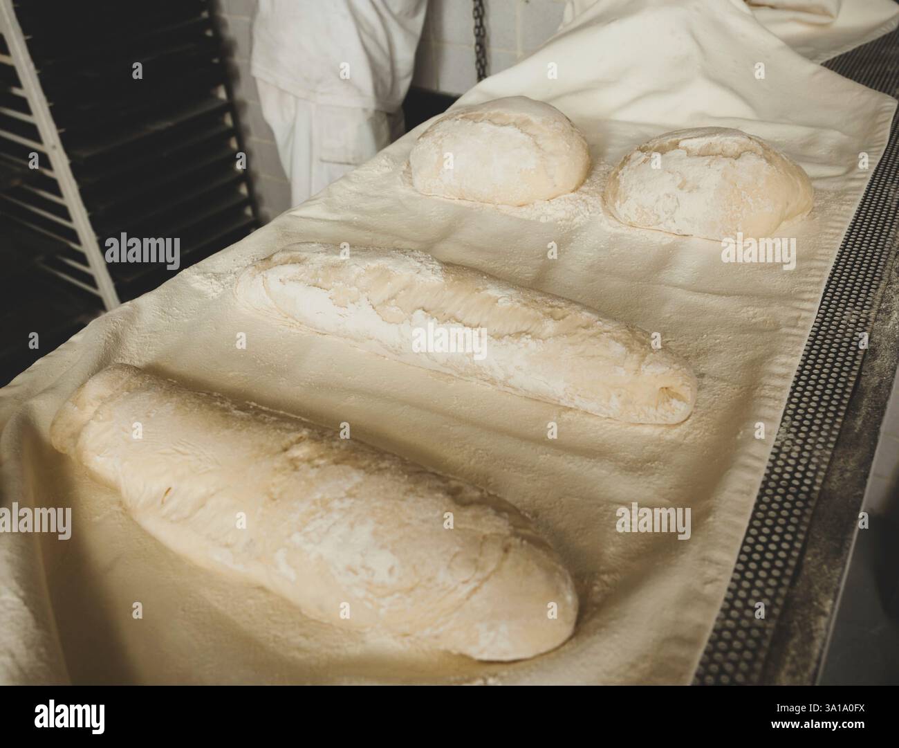 Daily production of bread baked with wood oven with traditional method ...