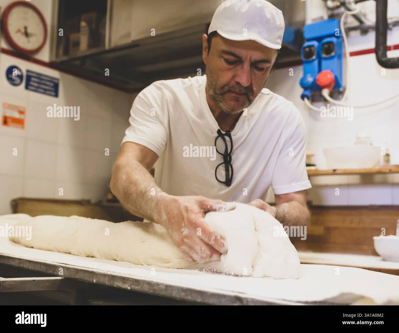 Daily production of bread baked with wood oven with traditional method ...