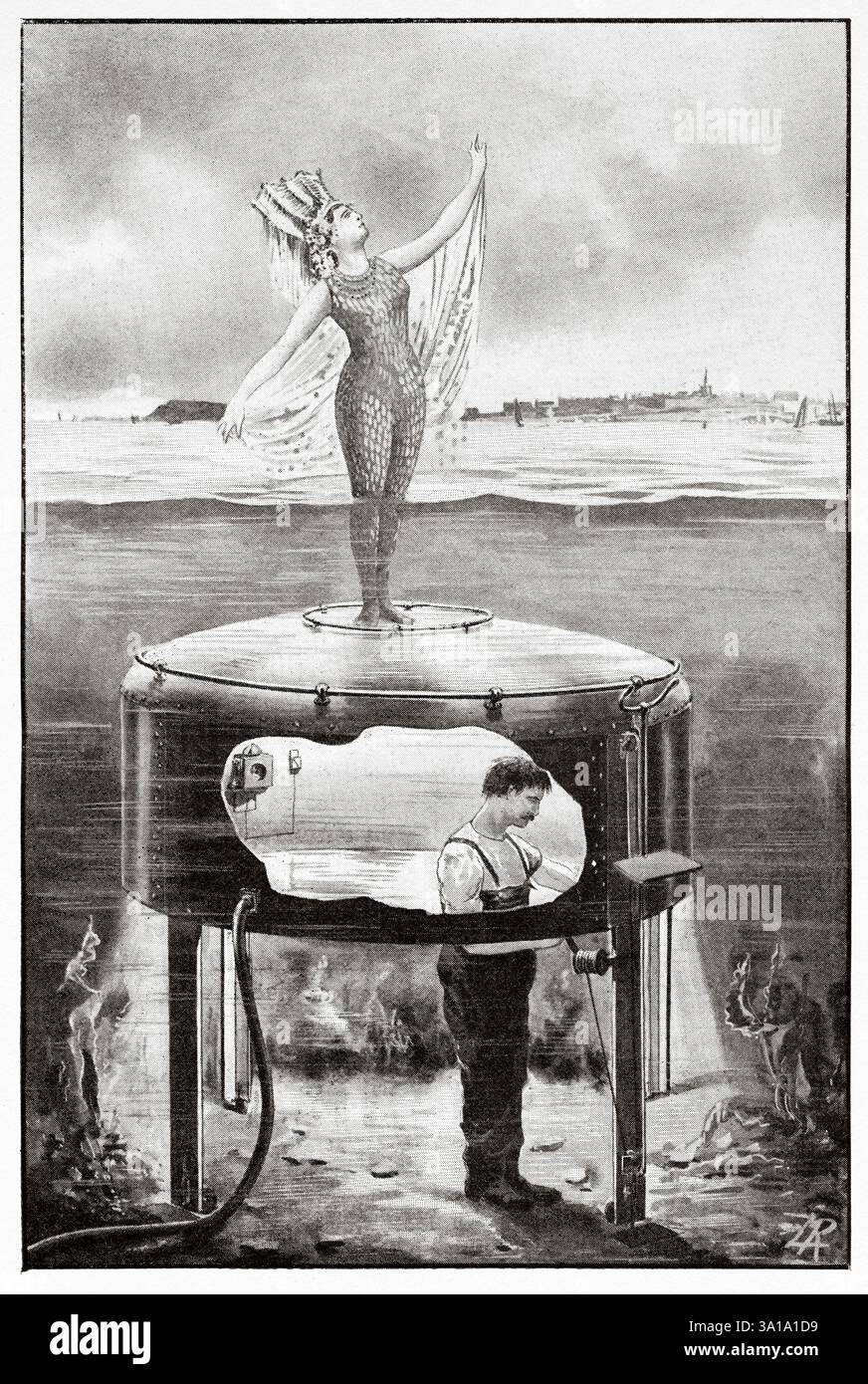 New York Hippodrome Theatre. Diving bell used in the Hippodrome ...