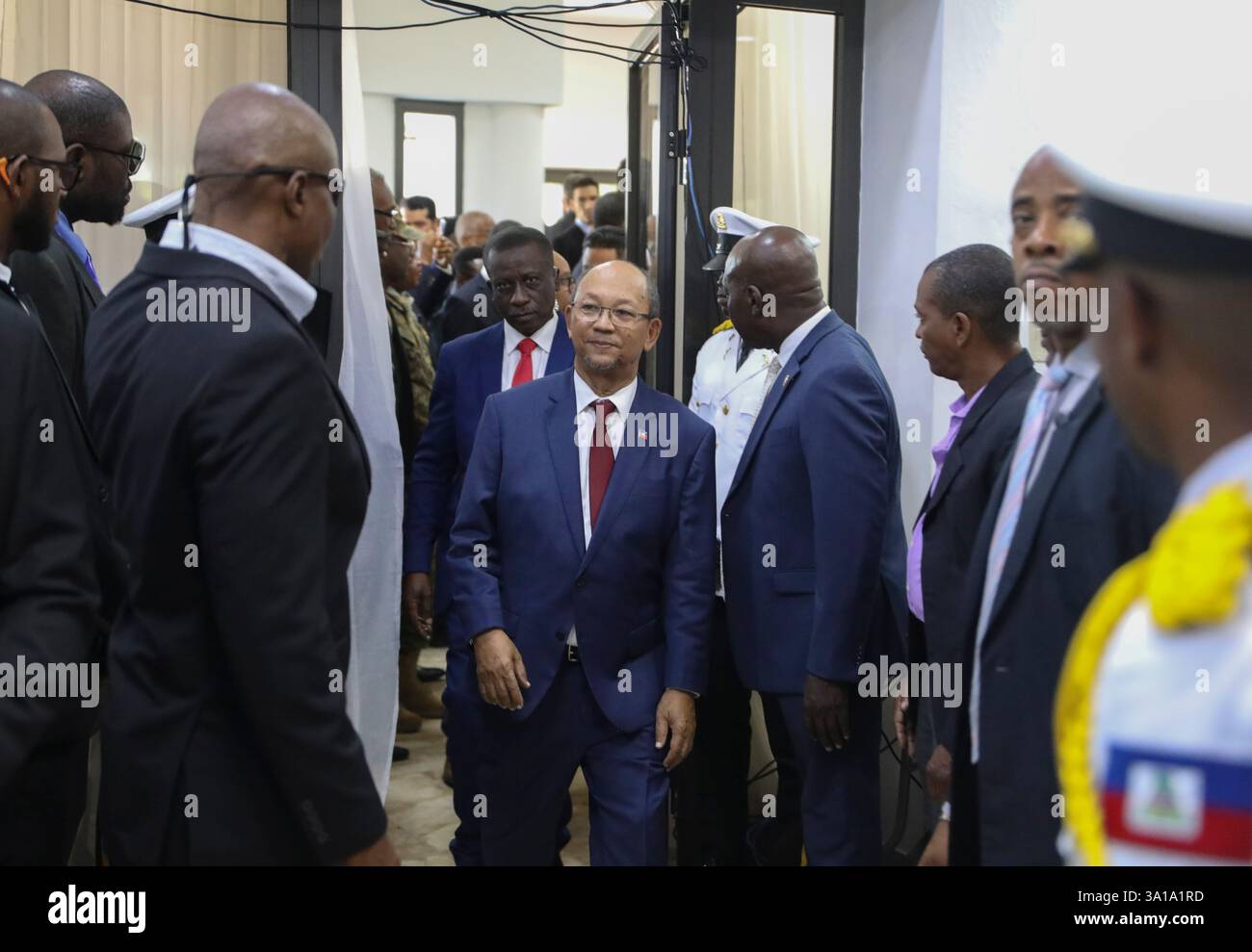 Outgoing President of the Transitional Presidential Council Leslie ...