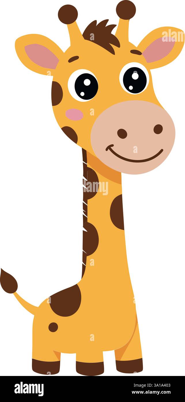The giraffe character transitions from a standing position to a playful ...