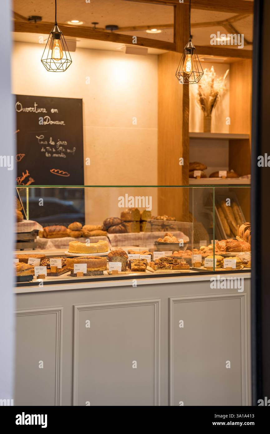 Delightful bakery display inviting passersby with a tempting array of ...