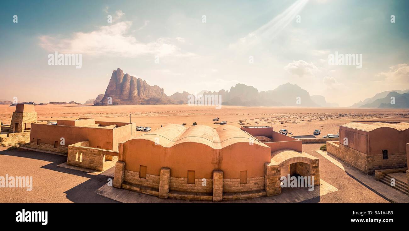 Seven Pillars of Wisdom. Beautiful rock formation on entry in Wadi Rum ...