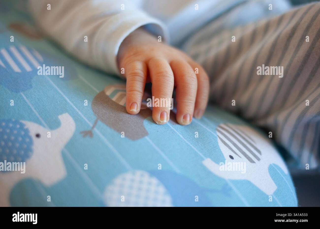Detail of the fingers of a newborn, especially the nails. Newborn ...