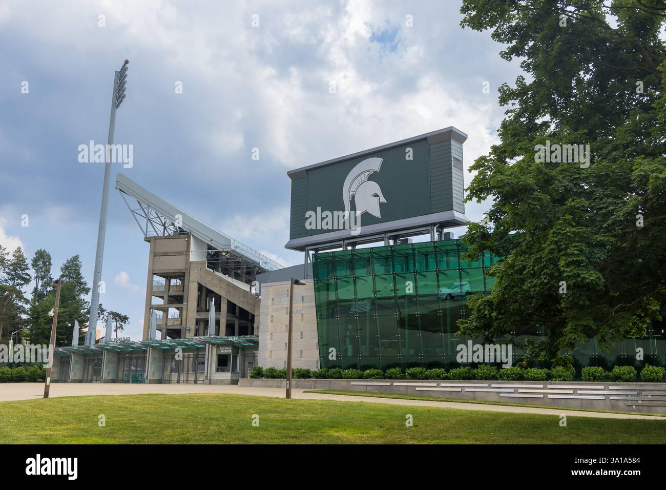 EAST LANSING, MI -21, JUNE 2024: Symbol of Spartan in front of the ...