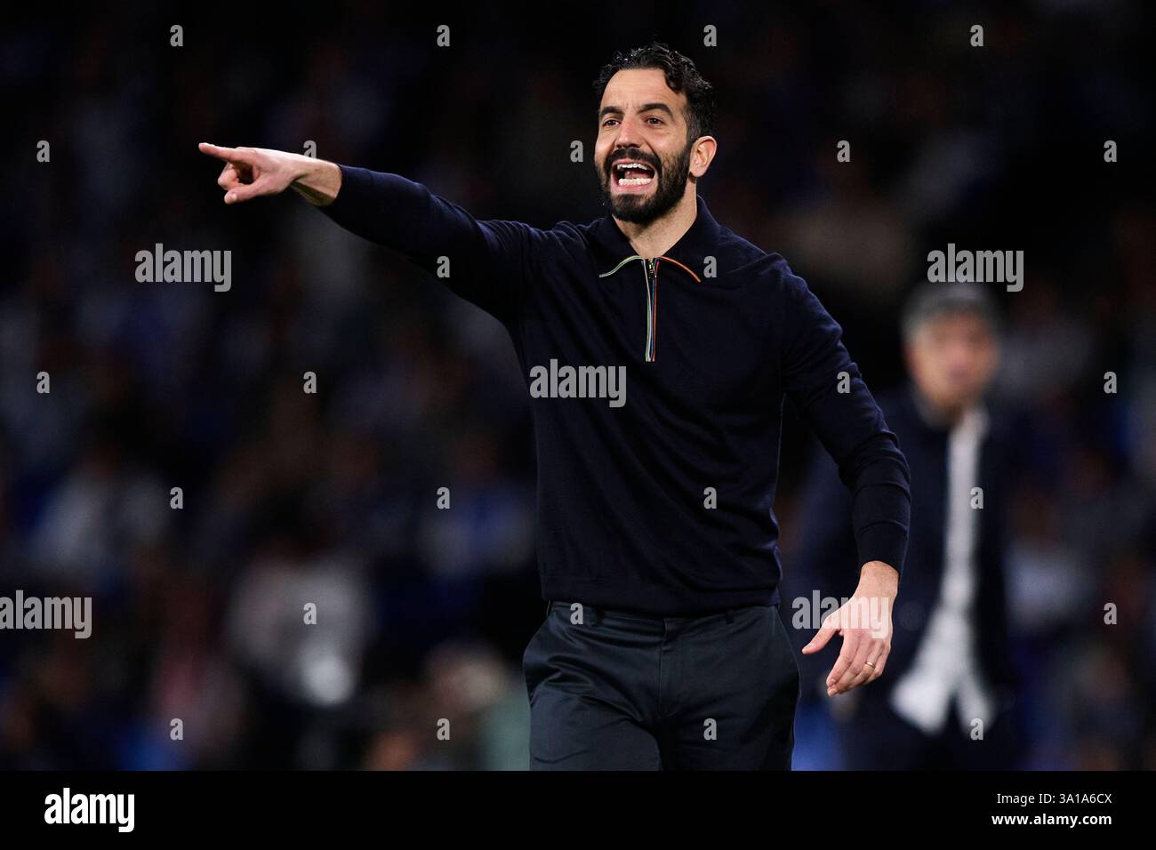 Manchester United head coach Ruben Amorim reacts during the UEFA Europa ...